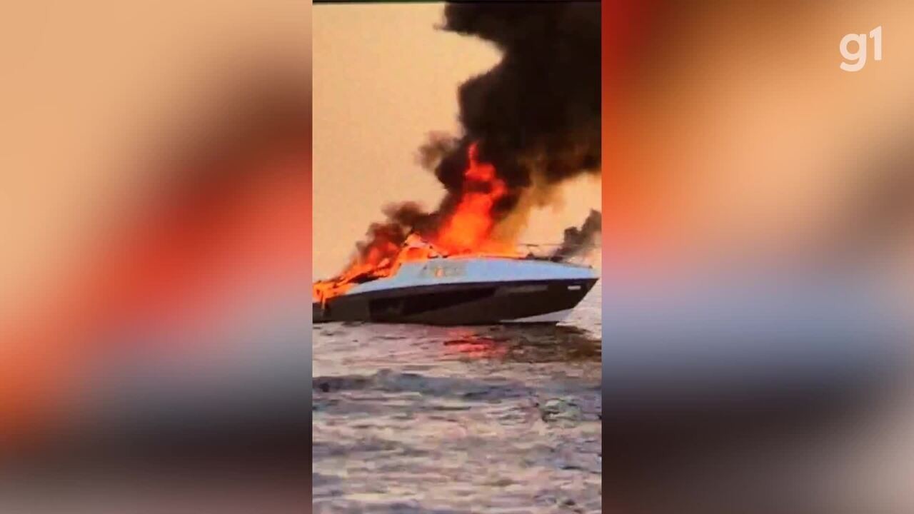 Lancha pega fogo e passageiros se jogam no mar em Cabo Frio; explosão ...