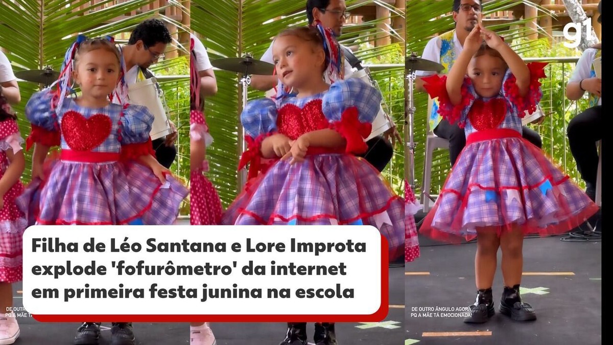 Filha de Léo Santana e Lore Improta explode 'fofurômetro' da internet em primeira festa junina ...