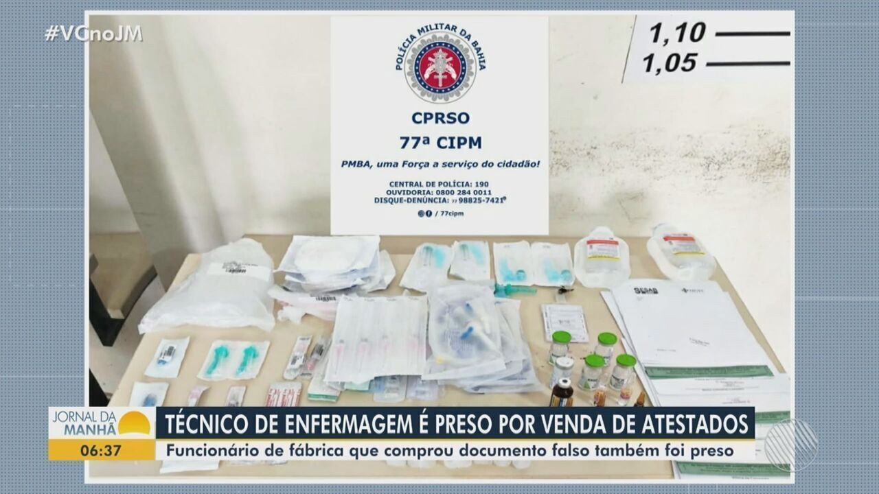 Técnico de enfermagem é preso por vender atestados médicos falsificados ...
