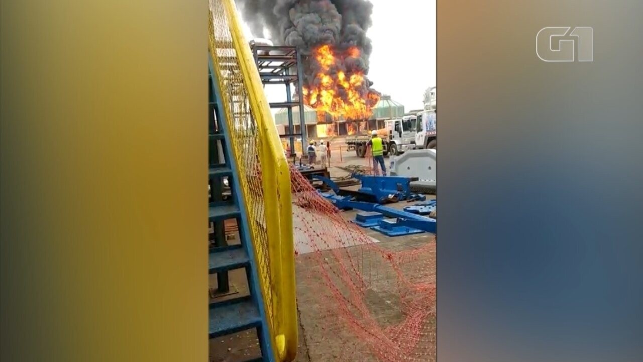 Incêndio atinge usina de açúcar e álcool após manutenção; vídeo | G1