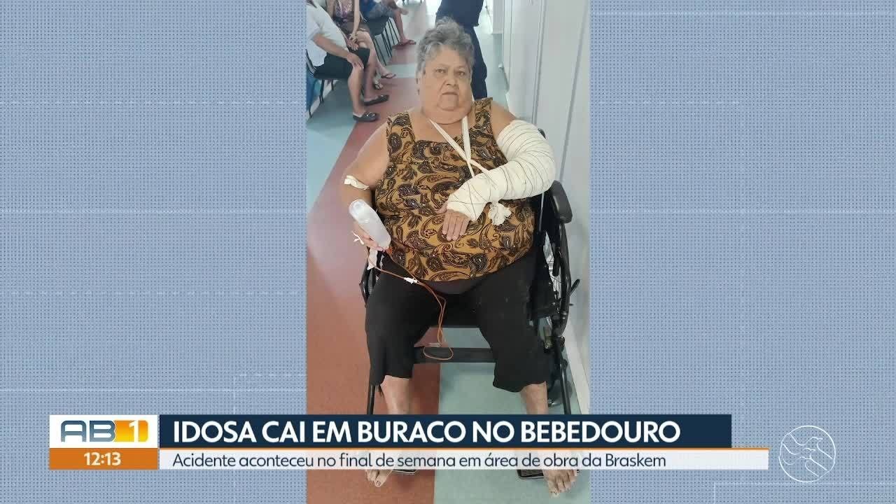 Idosa cai em buraco de obra da Braskem em Maceió e fratura pulso | G1