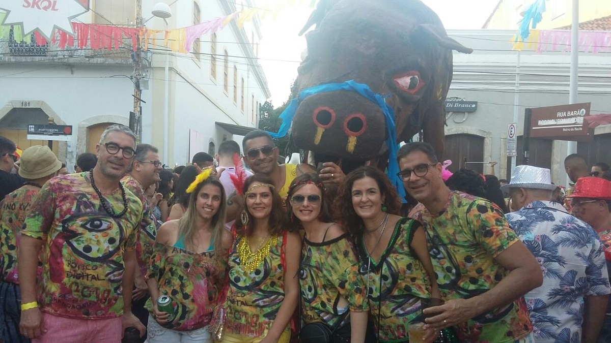 Porco 'voador' anima foliões no carnaval do Bairro do Recife
