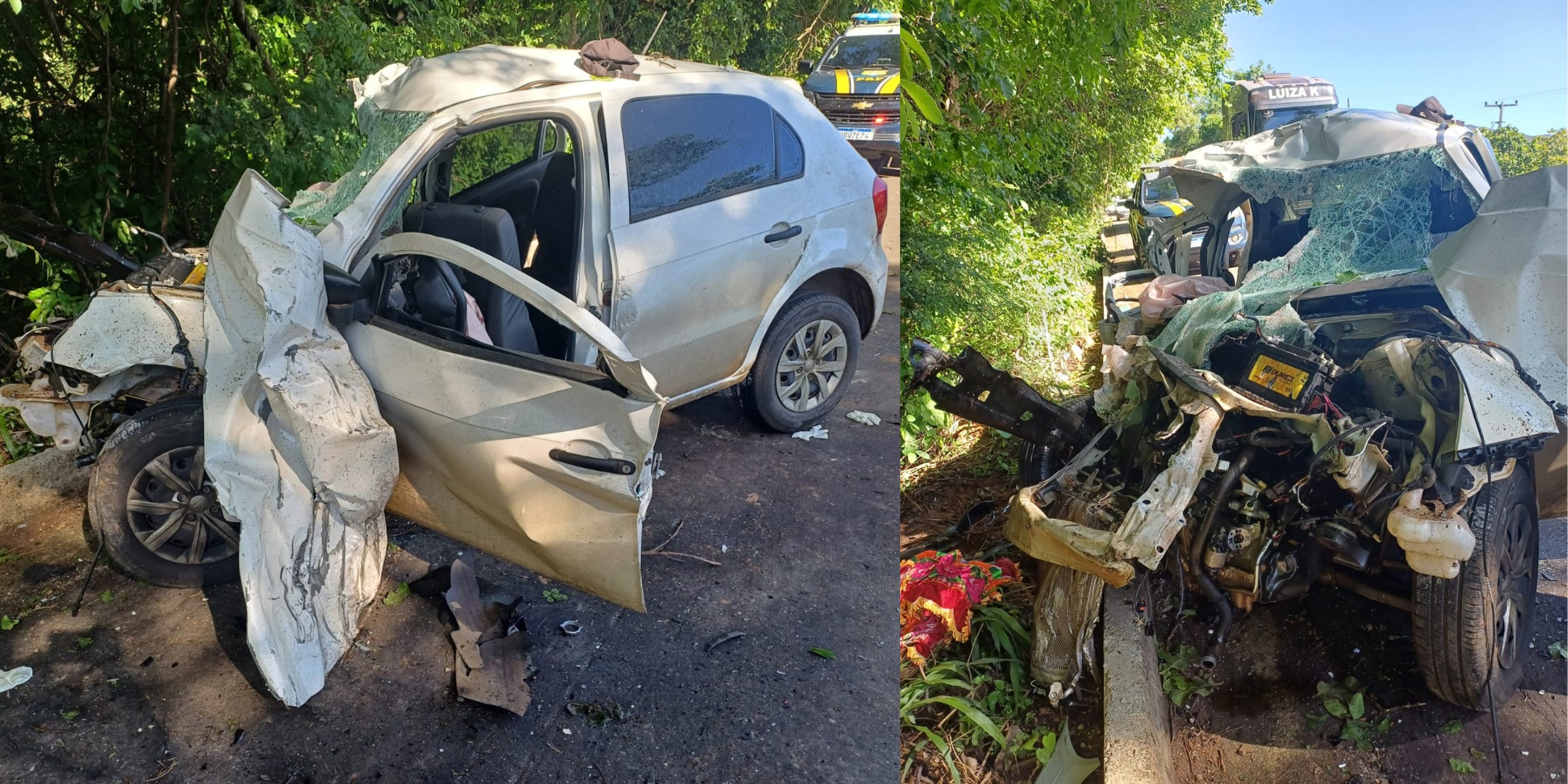 Adolescente e outros dois homens morrem em grave acidente entre carro e carreta na BR-135 no Sul ...