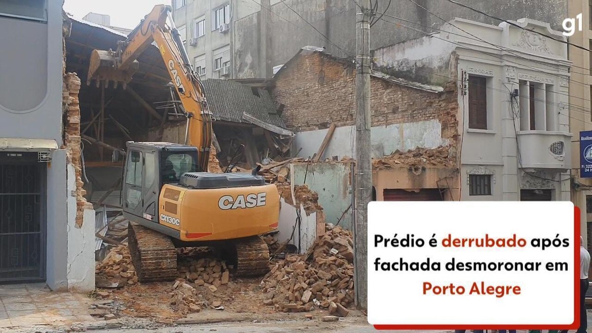 Prédio é derrubado após fachada desmoronar em Porto Alegre; VÍDEO | Rio ...