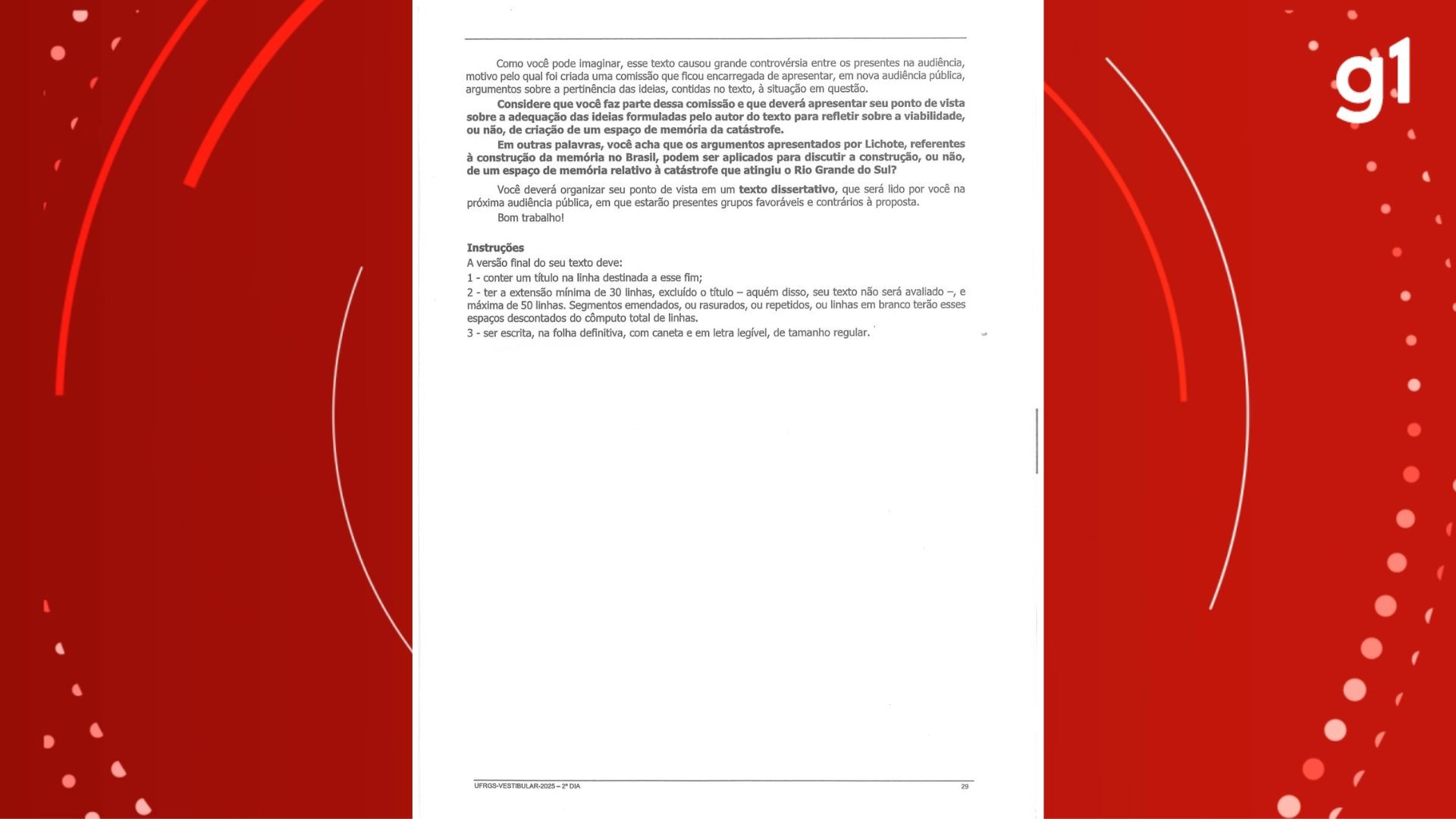 Confira os gabaritos das provas do vestibular 2025 da UFRGS