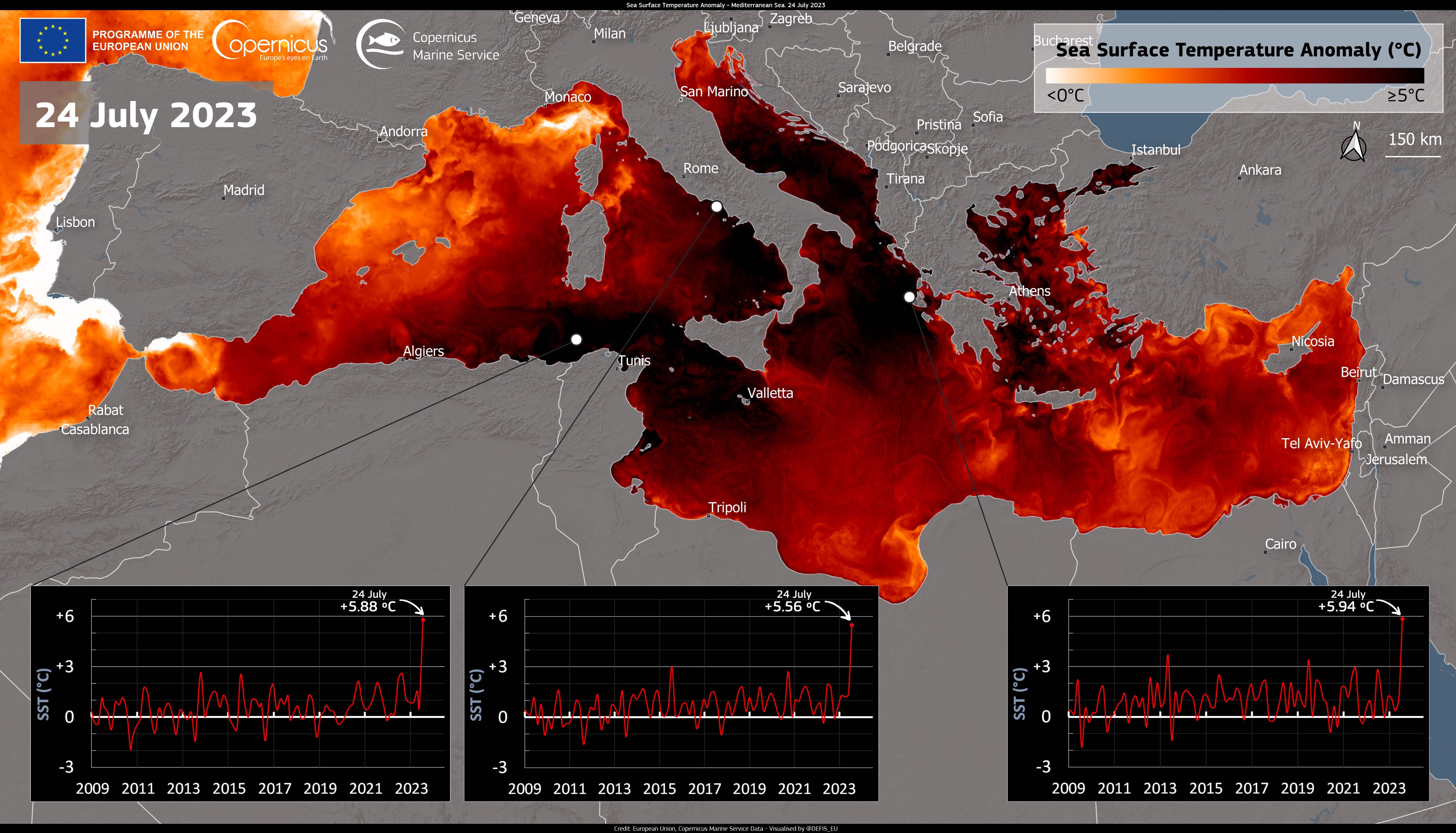 Julho de caos: imagens de satélite mostram incêndios, seca e outros extremos climáticos pelo mundo