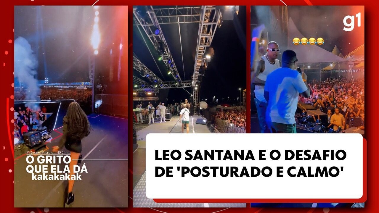 'Posturado e Calmo': Leo Santana desafia fãs no palco e viraliza com ...
