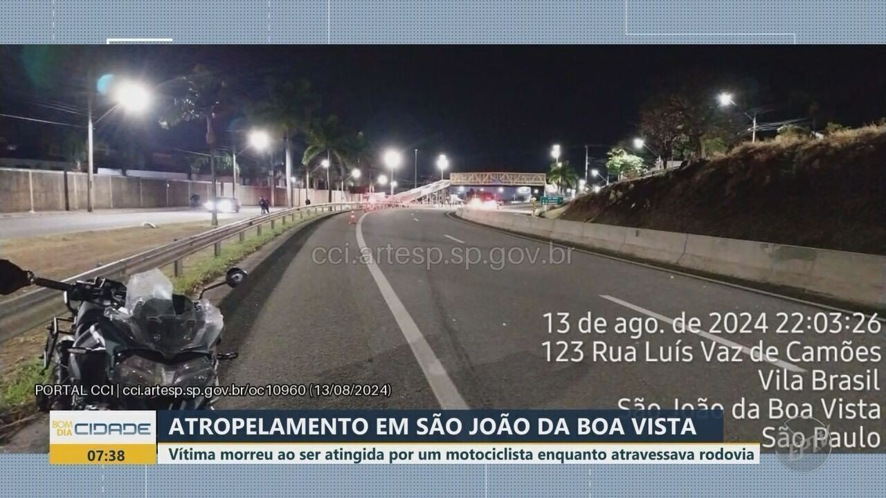 Homem morre atropelado por moto ao atravessar rodovia em São João da Boa Vista | São Carlos e ...