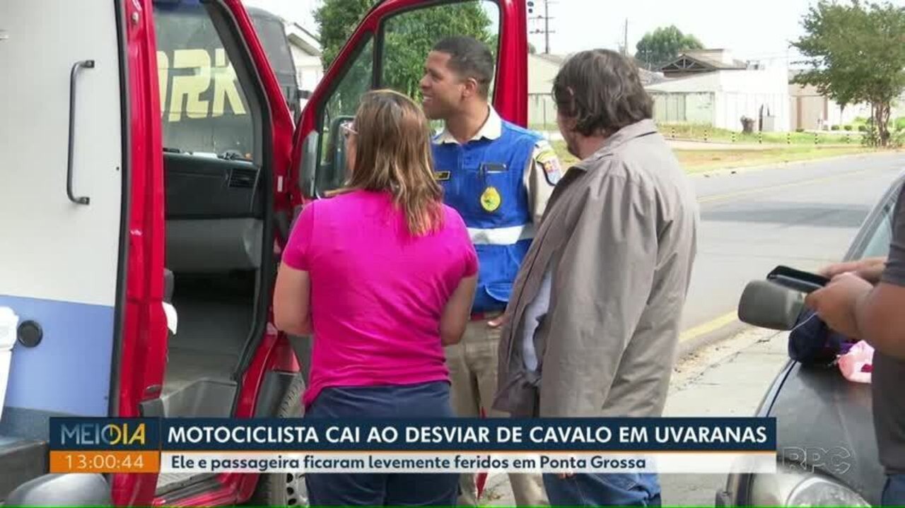Motociclista e garupa ficam feridos em acidente entre moto e cavalo em Ponta Grossa | Campos ...