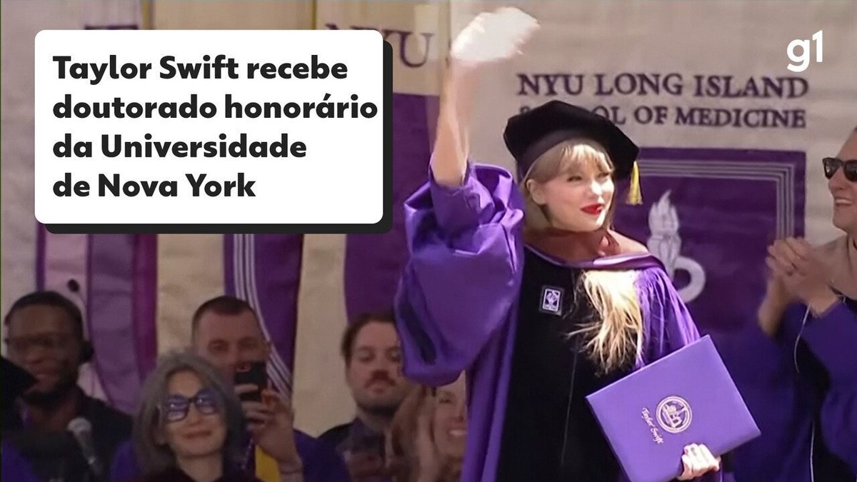 Taylor Swift recebe doutorado honorário da Universidade de Nova York ...