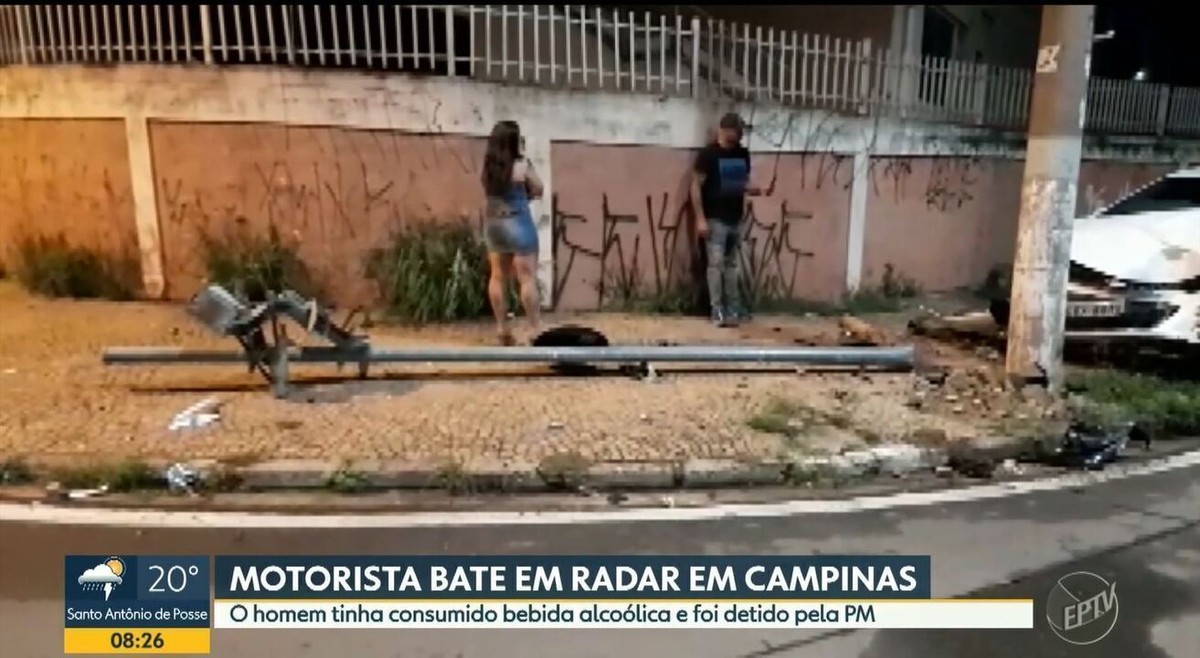 Homem é preso por embriaguez ao volante após derrubar radar em Campinas | Campinas e Região | G1