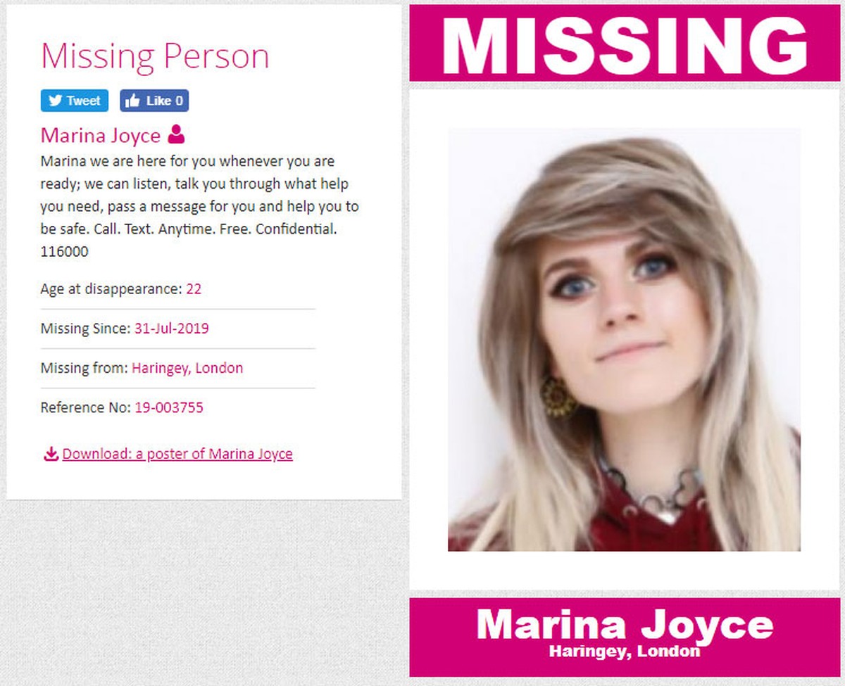 Marina Joyce está desaparecida e polícia britânica pede ajuda para ...