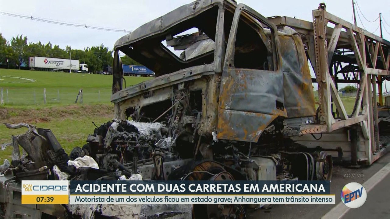 Acidente entre duas carretas deixa motorista em estado grave e bloqueia ... Acidente entre duas carretas deixa motorista em estado grave e bloqueia ...