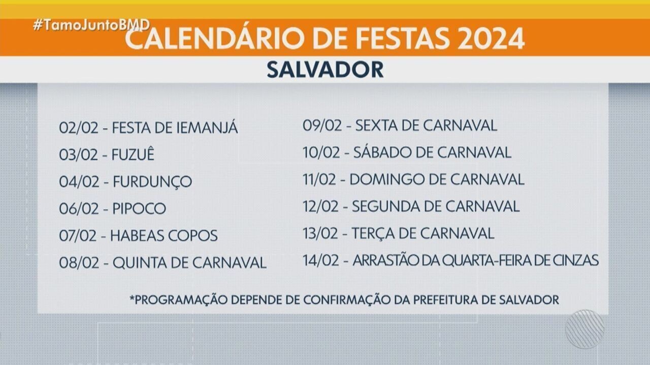 Já olhou o calendário de 2024? São 12 dias de festas entre o 2 de ...