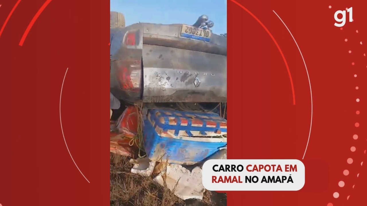 VÍDEO: após capotamento e resgate de motorista, carro tem pneus roubados no AP | Amapá | G1