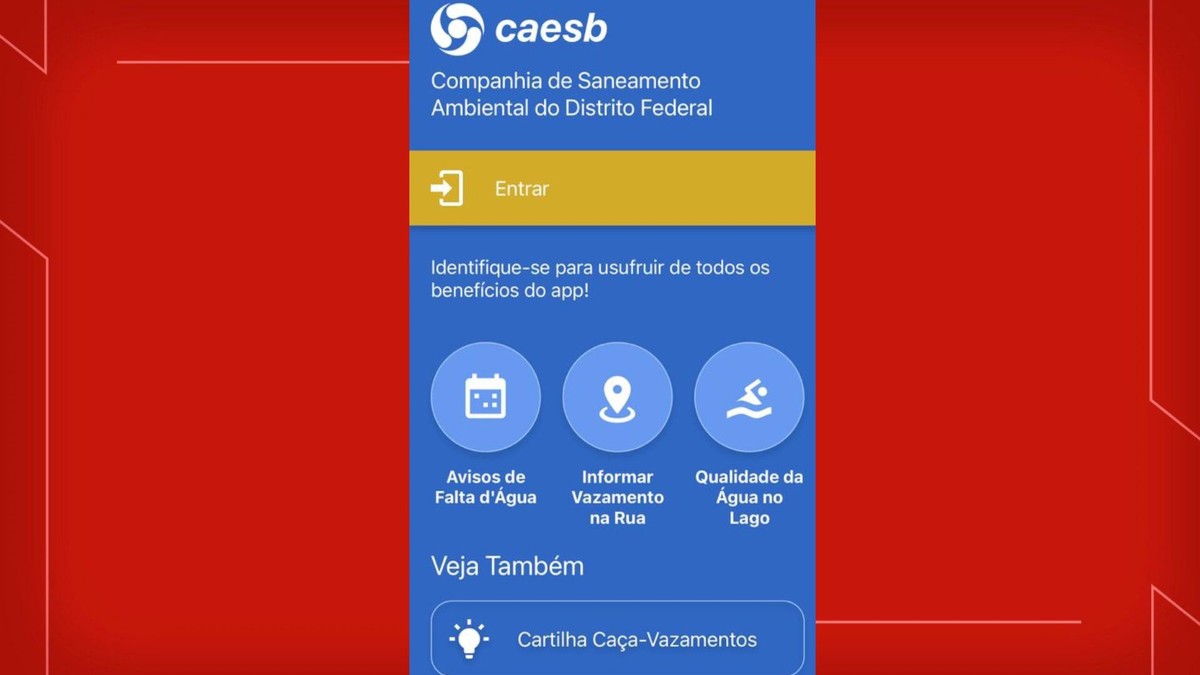 Caesb lança aplicativo onde morador do DF pode avisar onde há vazamento ...
