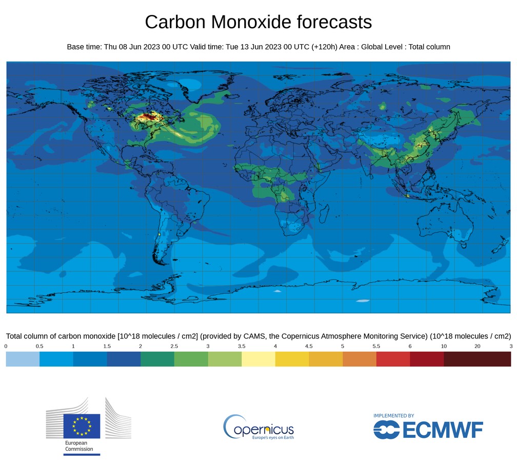 Quinta-feira – 21:14 – Incêndio no Canadá: imagens de satélite mostram ...