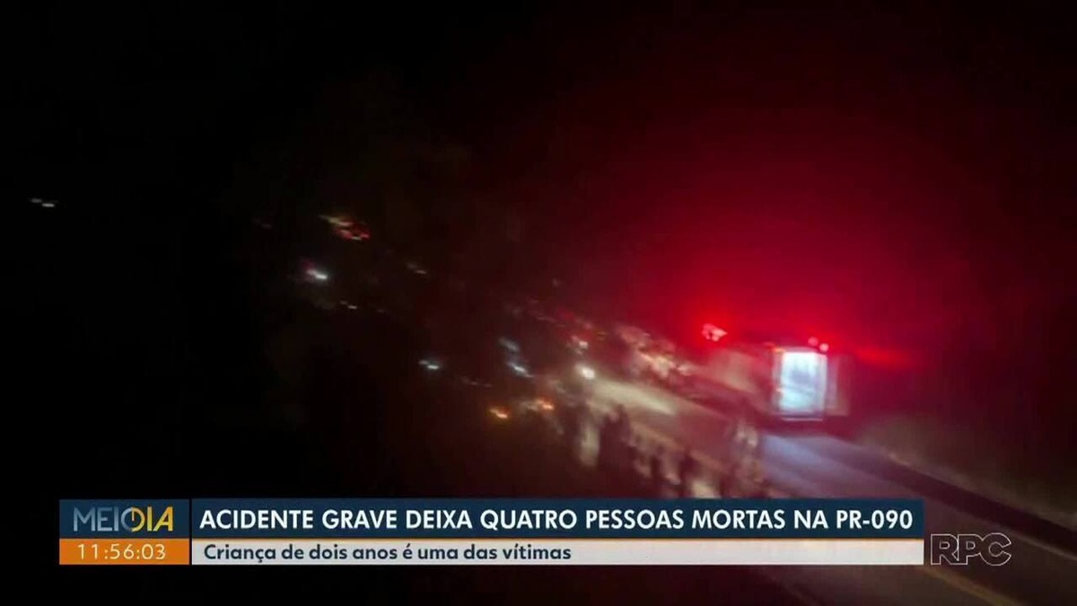 Pai, mãe e filha morrem em acidente entre dois carros na PR-090 | Norte e Noroeste | G1