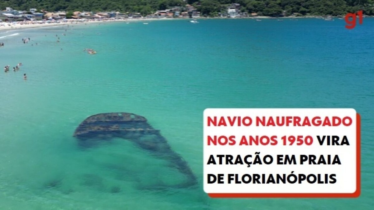 Navio naufragado há mais de 60 anos vira atração em praia de ...