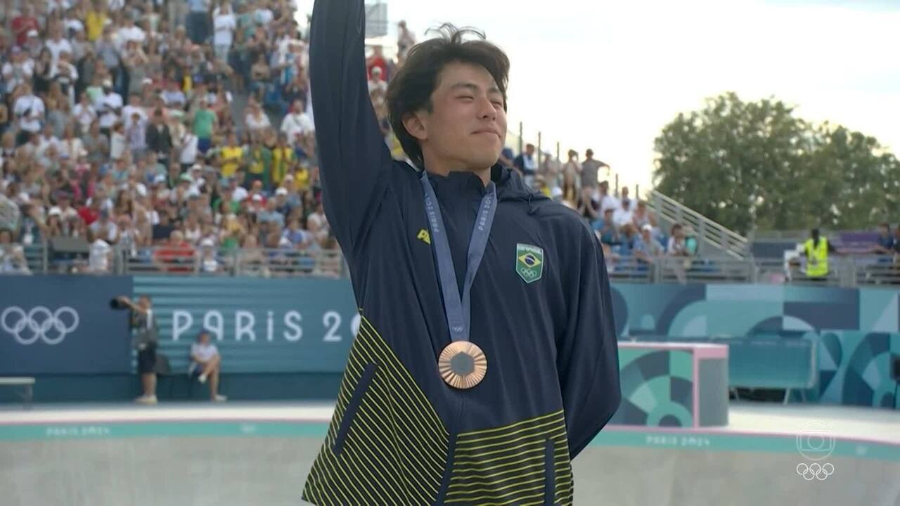 Augusto Akio é bronze no skate park nos Jogos Olímpicos de Paris ...