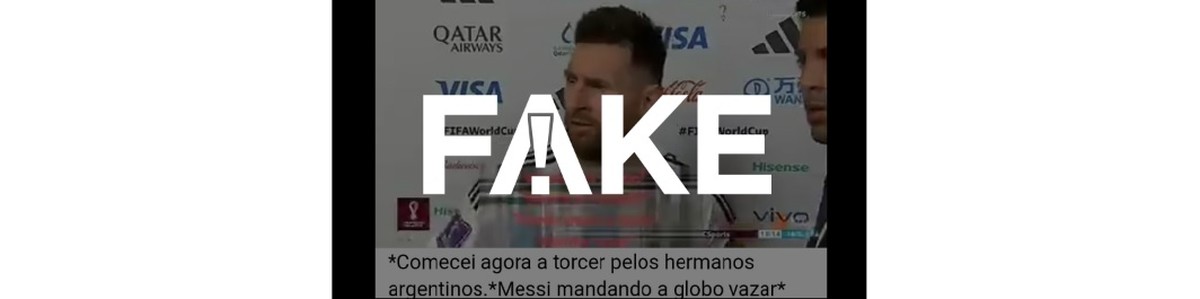 É #FAKE que Messi interrompeu entrevista para expulsar equipe da Globo ...
