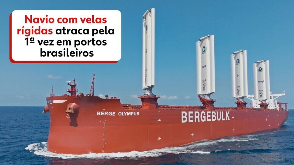 VÍDEO: Navio com velas rígidas atraca pela 1ª vez em portos brasileiros ...