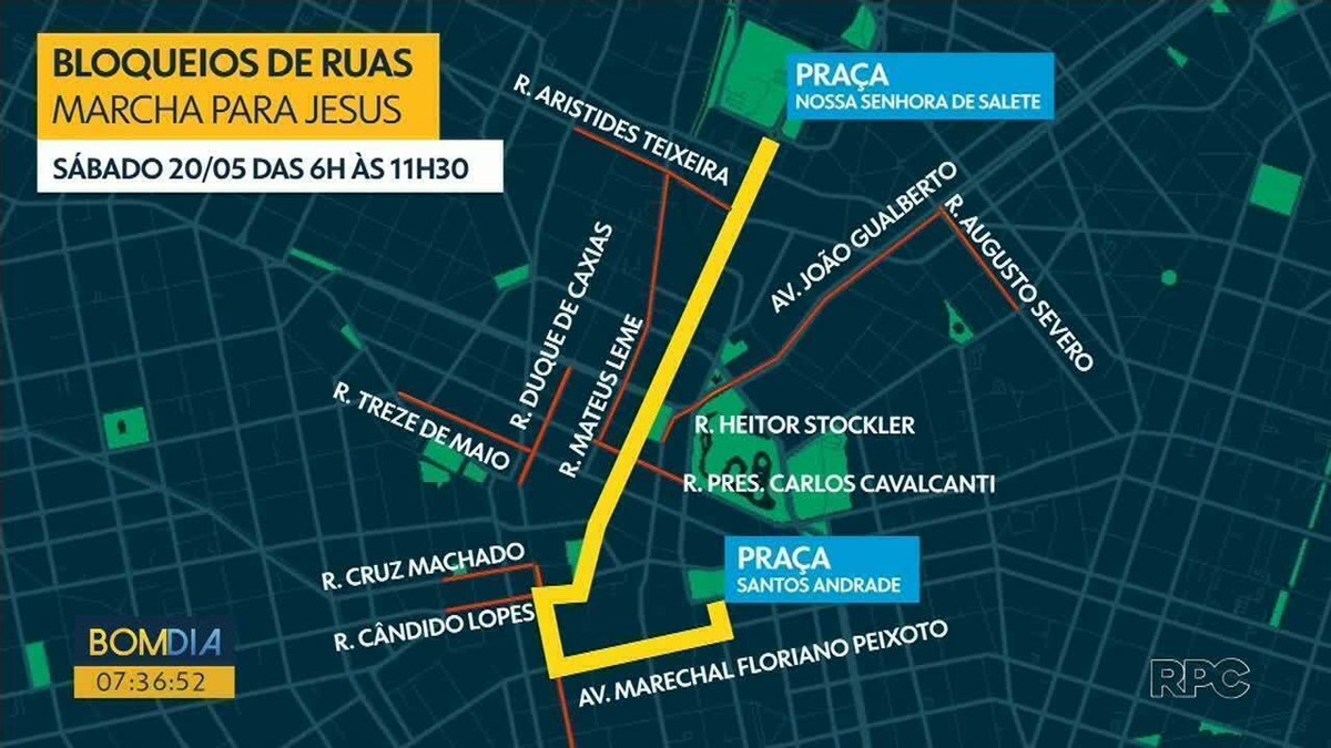 Marcha para Jesus bloqueia ruas do Centro de Curitiba e altera rota de ...