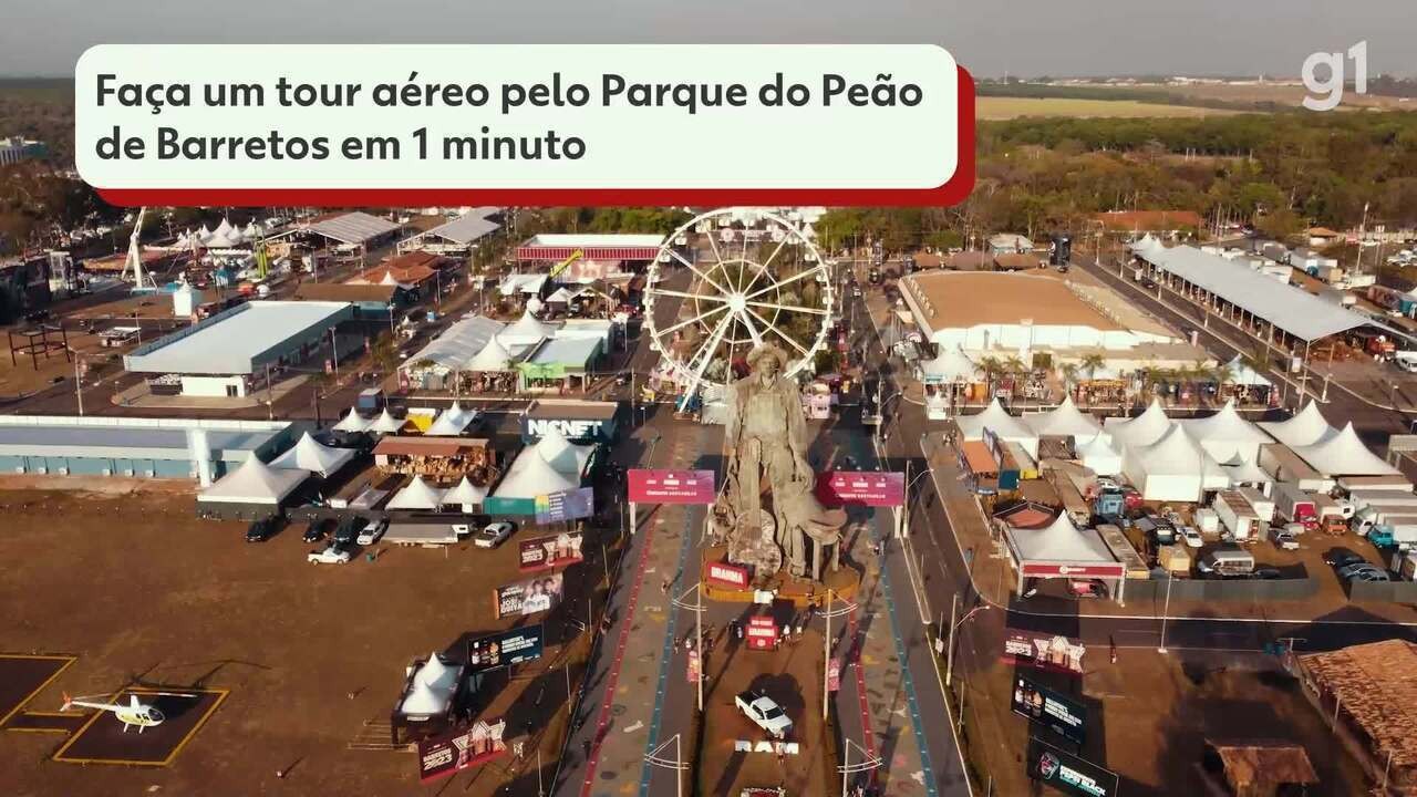 VÍDEO: faça um tour aéreo pelo Parque do Peão de Barretos em 1 minuto | G1