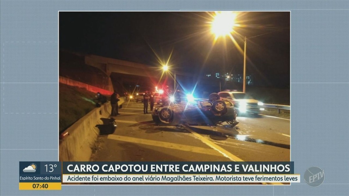Homem Fica Ferido Após Capotar Carro Na Rodovia Francisco Von Zuben