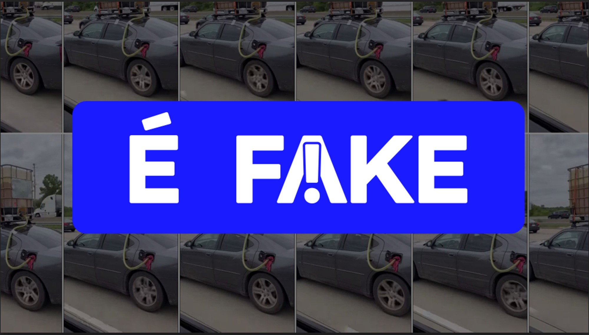 Vídeo que mostra carro com tanque de combustível no teto é IA | G1