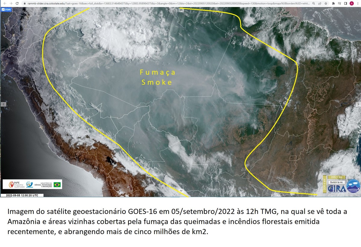 Fumaça de queimadas cobre 5 milhões de km² do Brasil e chega a outros ...