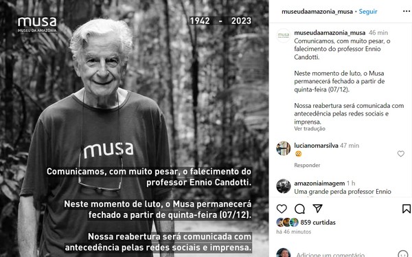 Morre Ennio Candotti, diretor do Museu da Amazônia – Agro Floresta ...