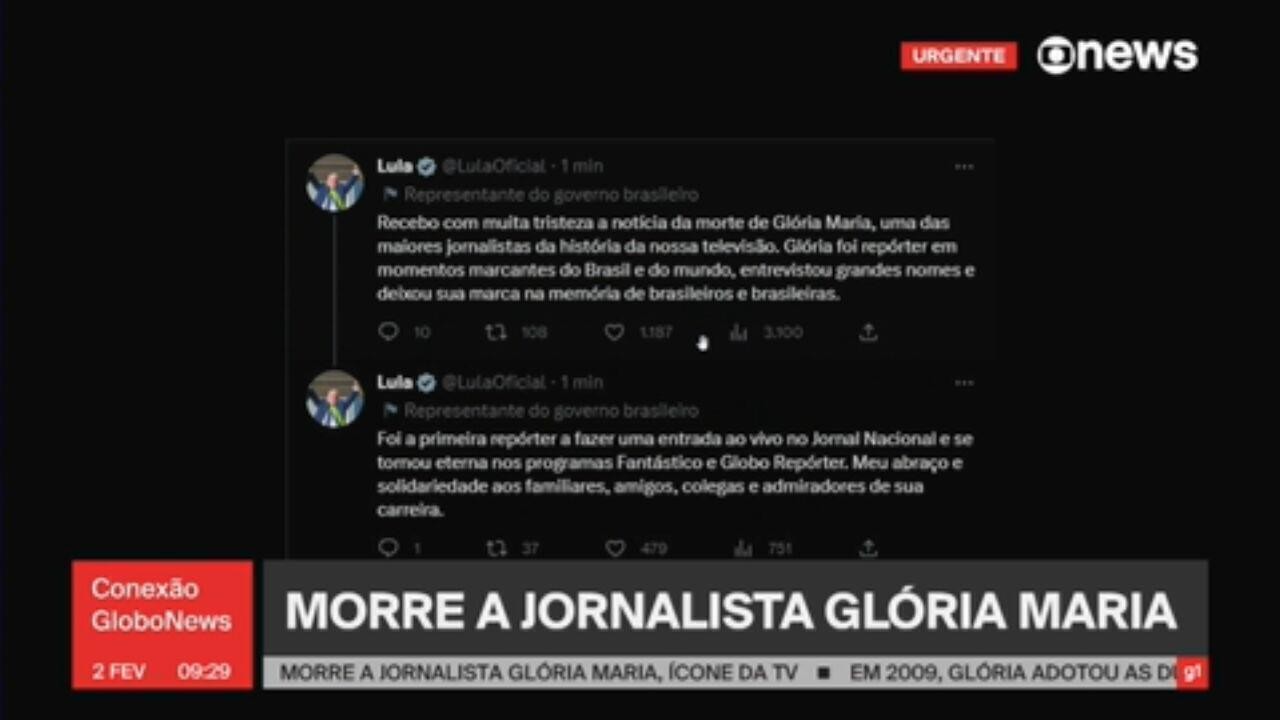 'Uma das maiores jornalistas da história da nossa televisão', diz Lula ...