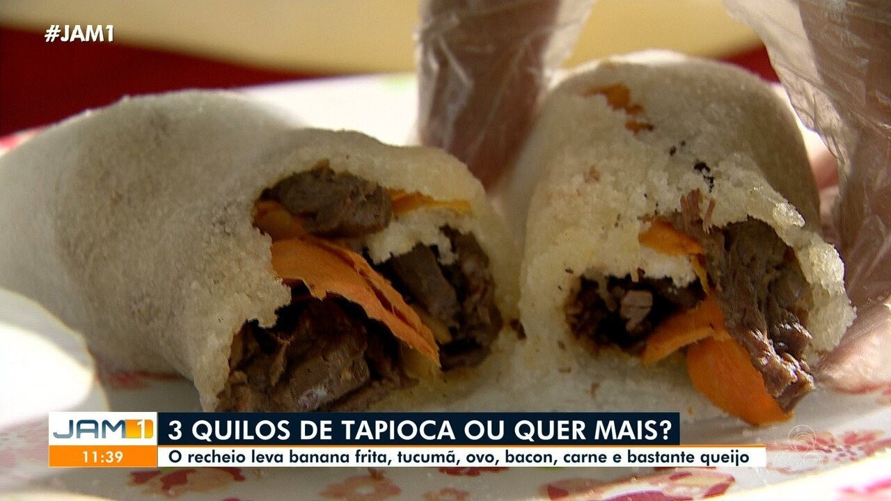 Tapioca 'gigante' de 3 quilos faz sucesso em café da manhã de Manaus | G1