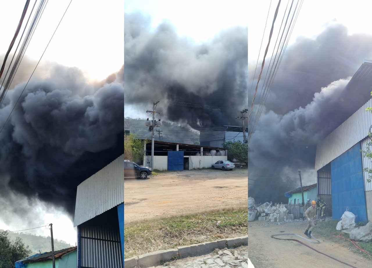 Incêndio em vegetação se alastra e atinge fábrica que faz reciclagem de ...