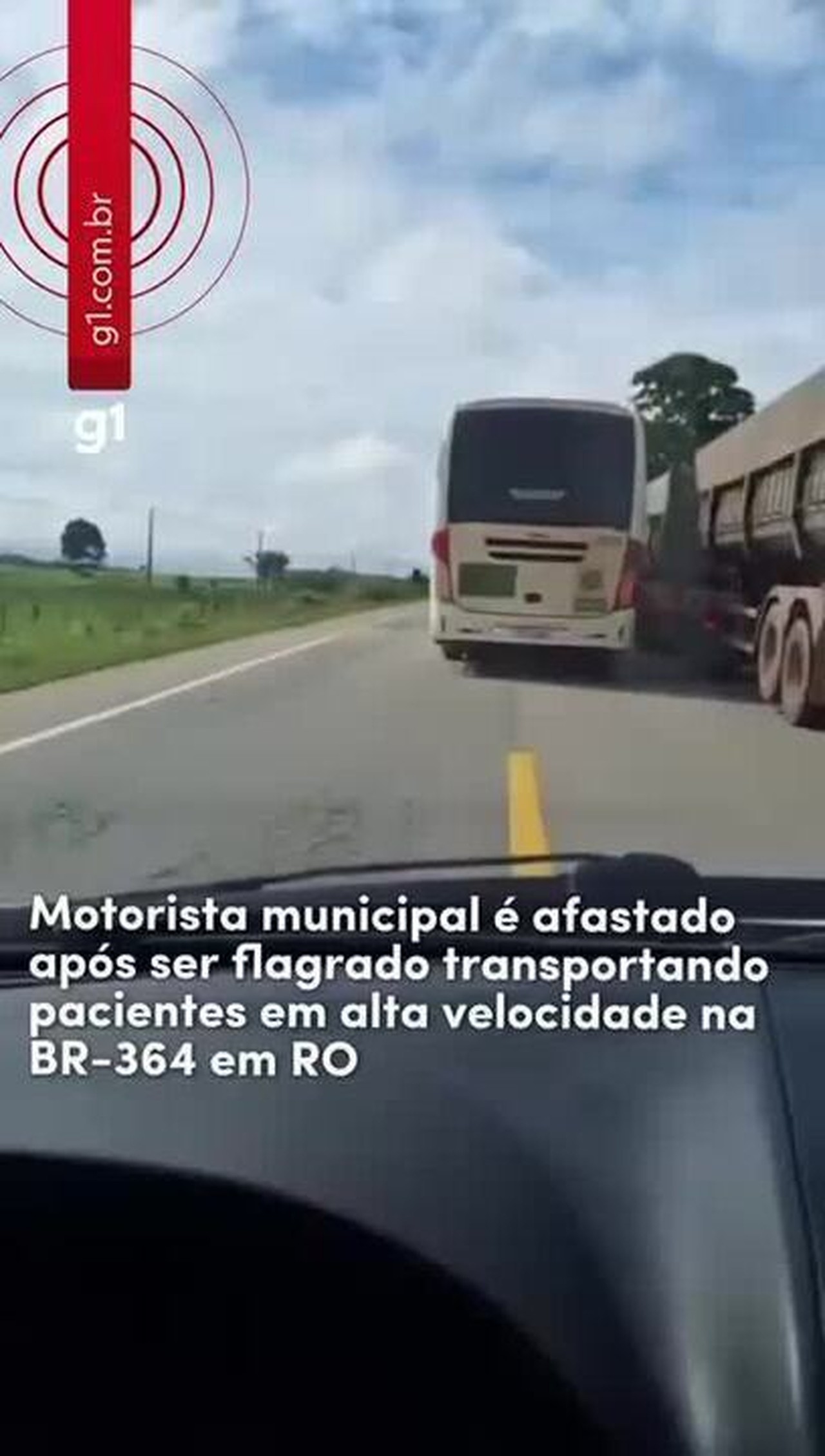 Motorista municipal é afastado por alta velocidade na BR-364 em RO | G1