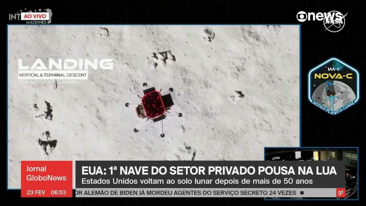 Módulo lunar faz pouso, e Estados Unidos voltam à Lua após mais de 50 ...