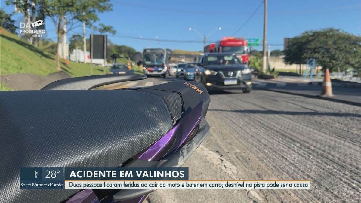 Acidente entre carro e moto deixa duas pessoas feridas em Valinhos | Campinas e Região | G1