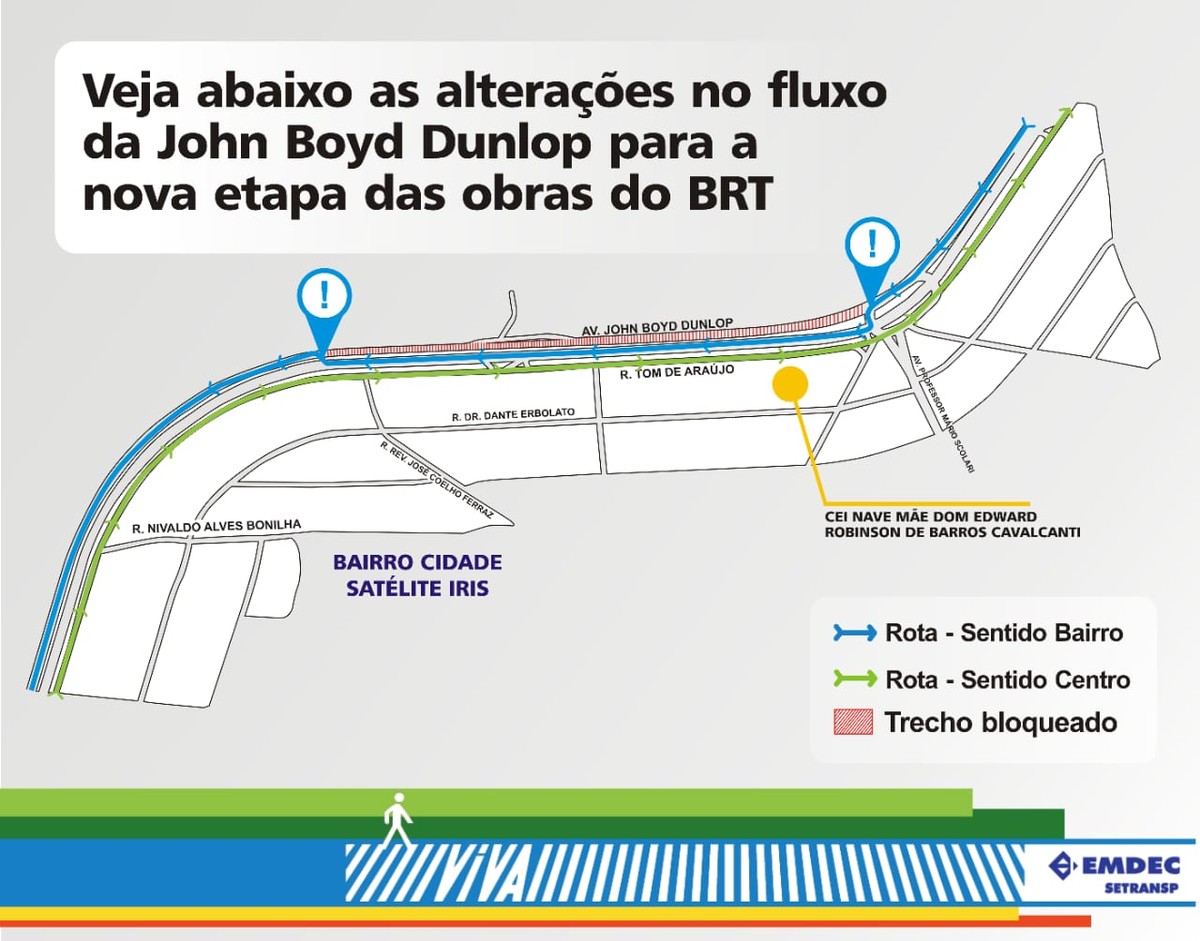 Obras do BRT: trecho da Avenida John Boyd Dunlop é interditado por 60 ...