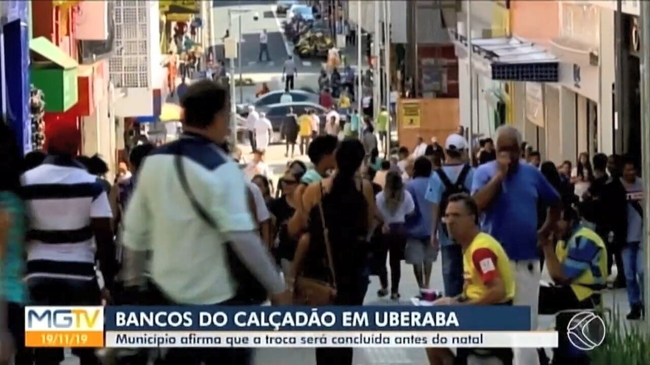 Bancos da Praça Rui Barbosa e do Calçadão da Artur Machado em Uberaba ...