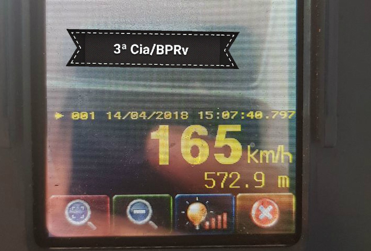 Carro é flagrado a 165 km/h em trecho da PR-180, próximo a Cascavel ...