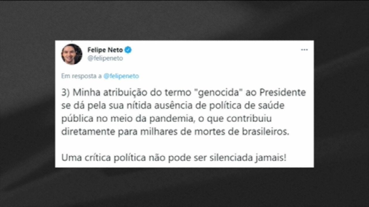 'A perseguição é constante', diz Felipe Neto após intimação por ...