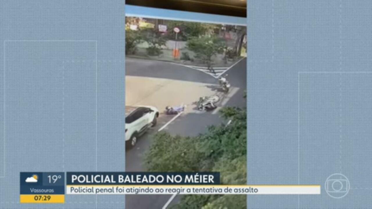 Policial penal que reagiu a assalto no Méier disparou caído no chão contra bandidos; vídeo