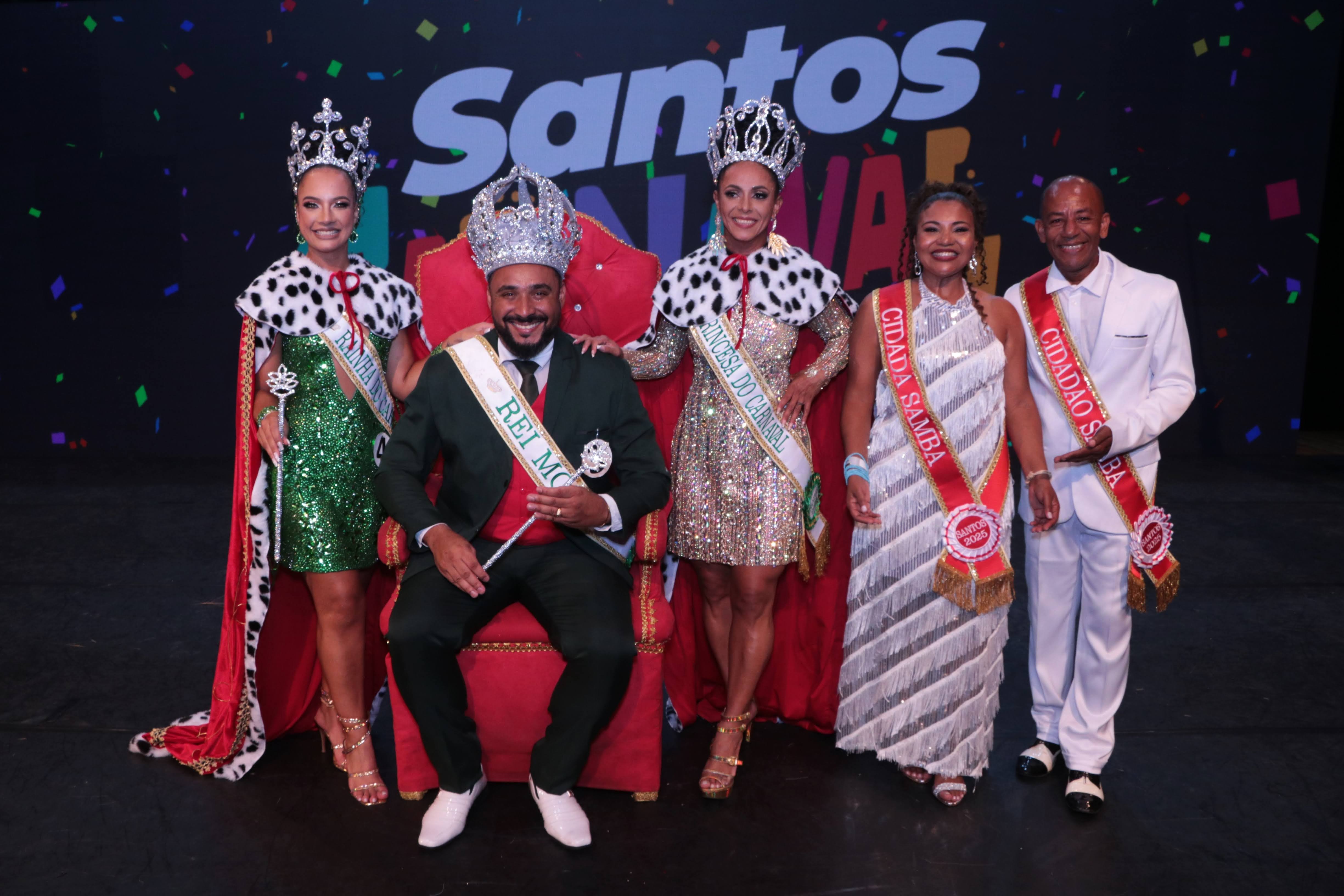 Conheça o Rei Momo, Rainha e Princesa do Carnaval 2025 em Santos | G1