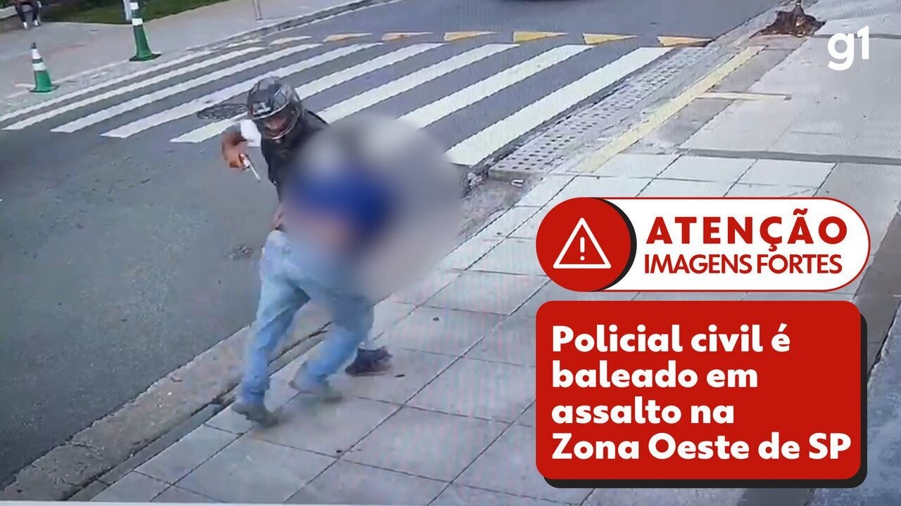 VÍDEO: Policial civil é baleado e morto por motociclista em assalto na Zona Oeste de SP