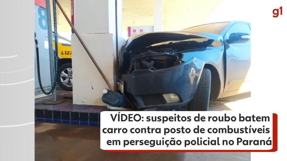 VÍdeo Suspeitos De Roubo Batem Carro Contra Posto De Combustíveis Em