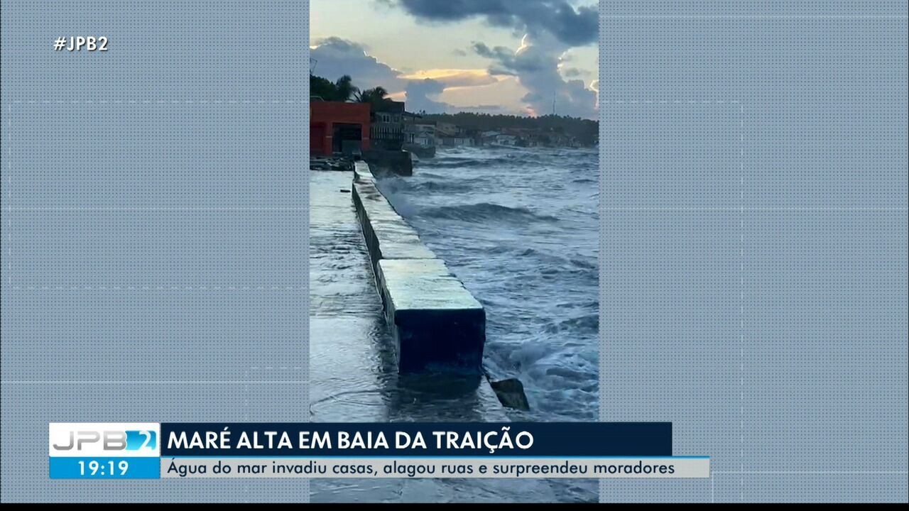 Maré alta causa alagamentos em Baía da Traição | Paraíba | G1