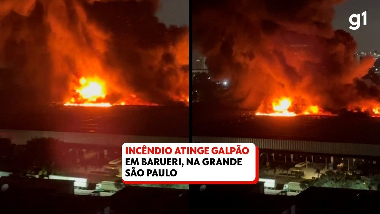 Incêndio atinge galpão em Barueri, na Grande SP | São Paulo | G1