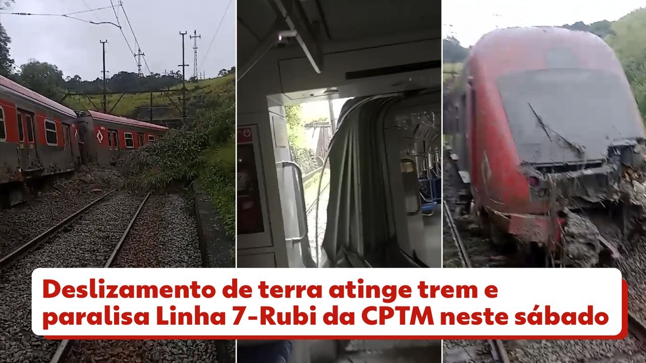 VÍDEO: Deslizamento de terra atinge trem da CPTM, que descarrilou e ...
