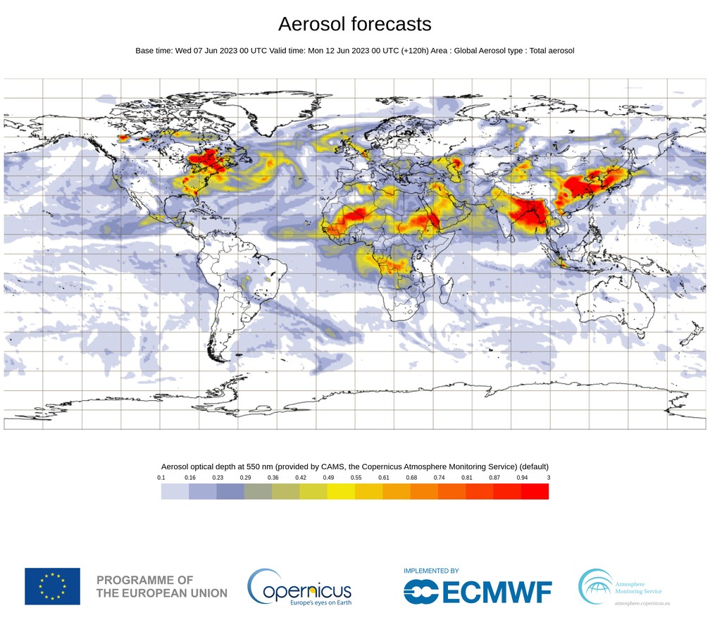 Quinta-feira – 21:14 – Incêndio no Canadá: imagens de satélite mostram ...
